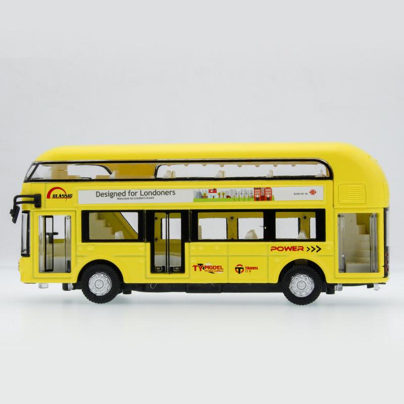 Double-decker Bus Alloy Mini Model Car Toys Sightseeing Bus Vehicles ...