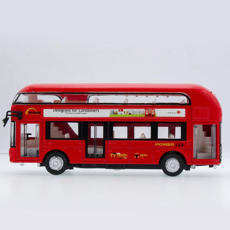 Double-decker Bus Alloy Mini Model Car Toys Sightseeing Bus Vehicles ...