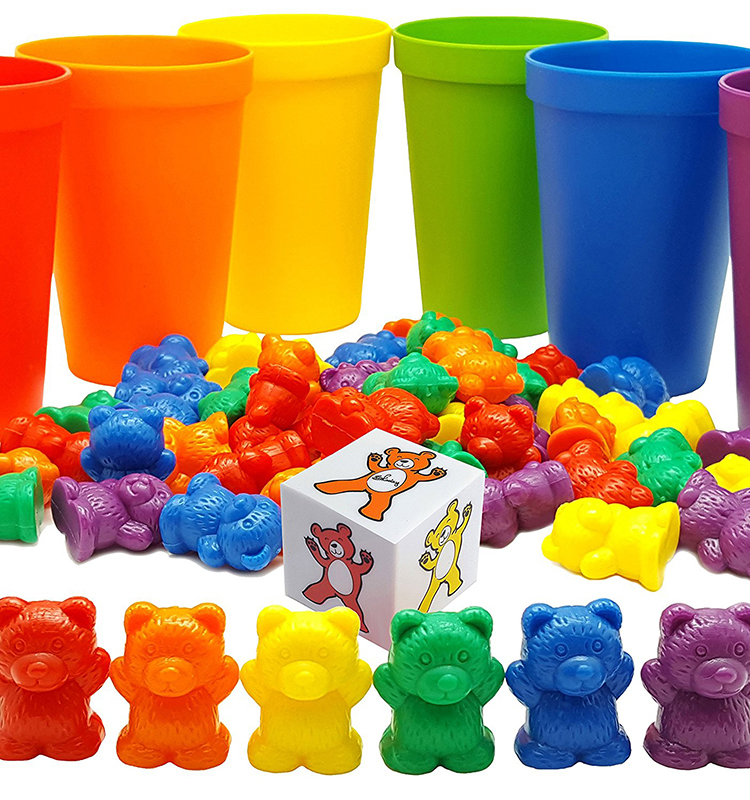 Bear Counting Math Manipulatives Plastic Action Figure Toy Set for Kids ...